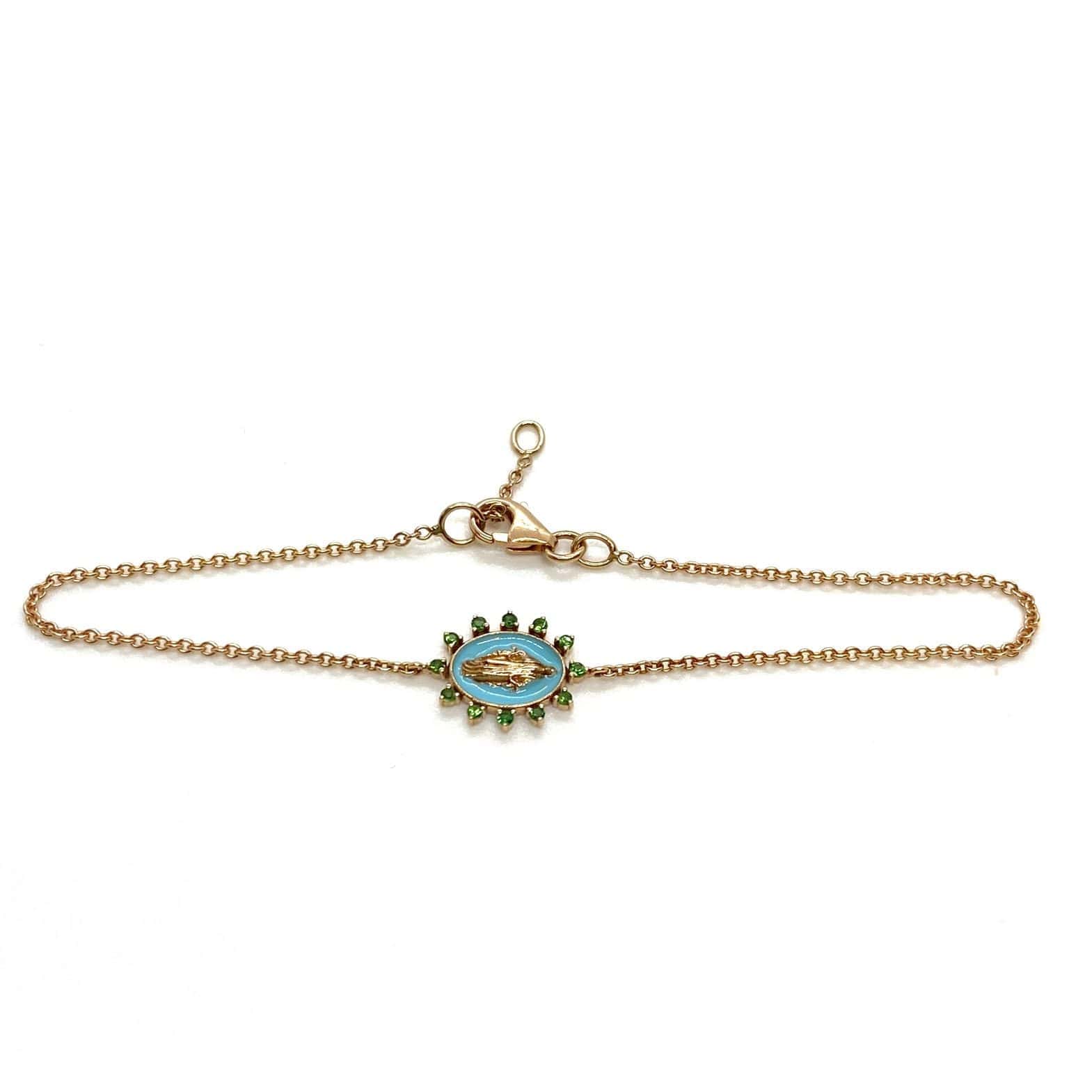 Madonna 18k rose gold oval bracelet - melina-fachidis.com